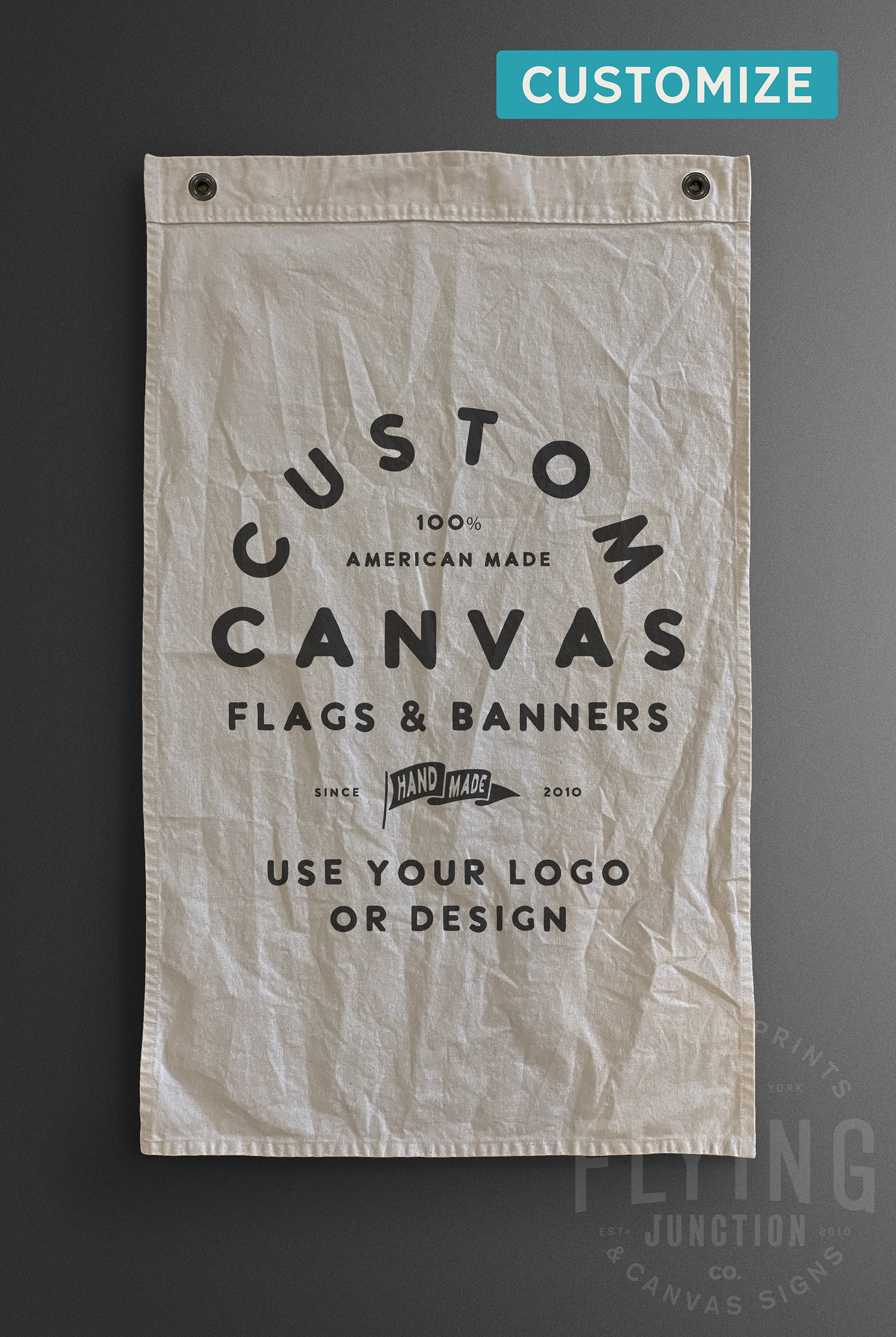 (Your Logo) Custom Cotton Canvas Hand Painted Flag / Banner
