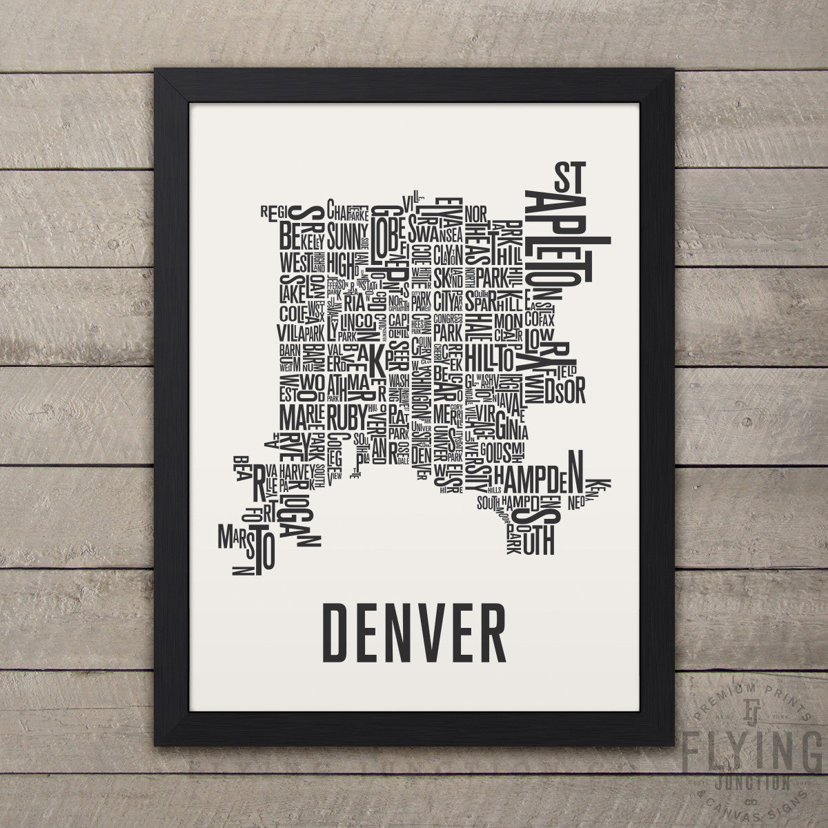 Denver Neighborhood Map Print, Poster, Wall Decor, Office Decor, Gift