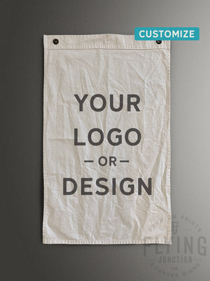 (Your Logo) Custom Cotton Canvas Hand Painted Flag / Banner